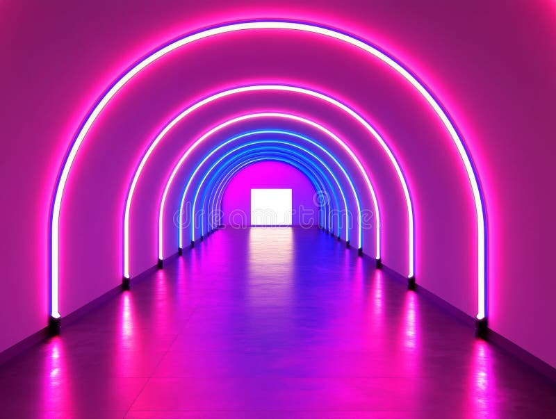 Architectural Minimalism with Arch Elements and a Gentle, Glowing Light ...