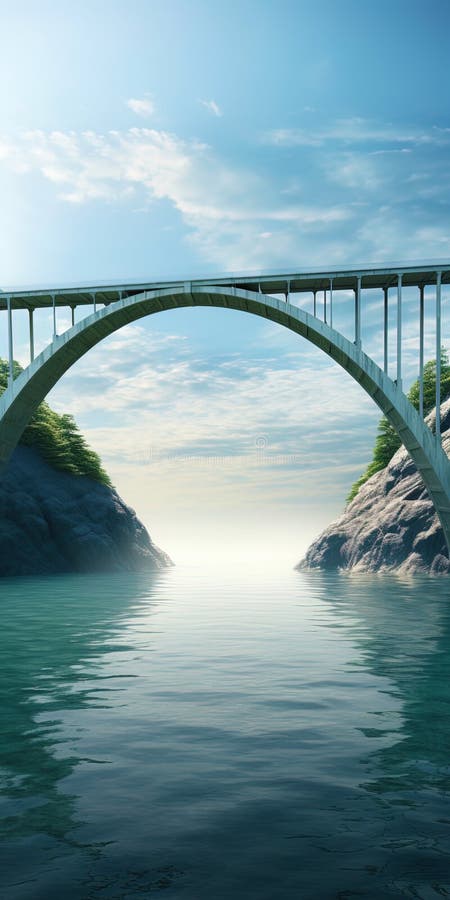 Architectural Miracle: a Modern Bridge Thrown Over a Deep River Stock ...