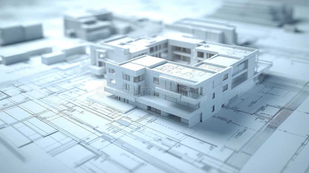 Architectural Model on Blueprint Exploring Design Sections and ...