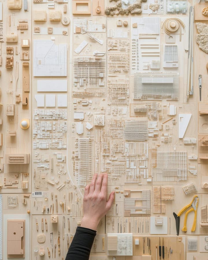 Architectural Model Cityscape Detailed Design Composition Stock ...