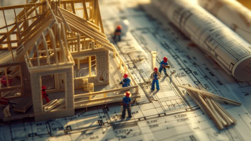 The Architectural Model Construction.AI Generated Image Stock Photo ...