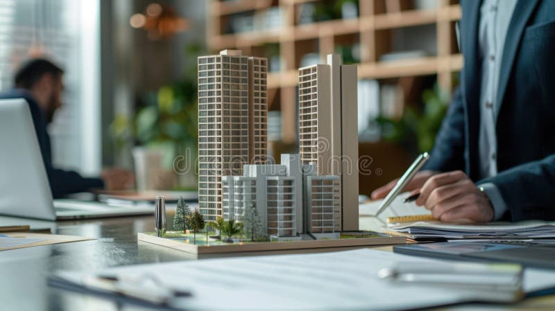 The Architectural Model on Desk. AI Generated Stock Photo - Image of ...
