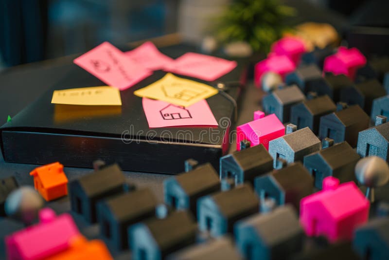 Architectural Model of the Estate Document Folder Colorful Sticky Notes ...