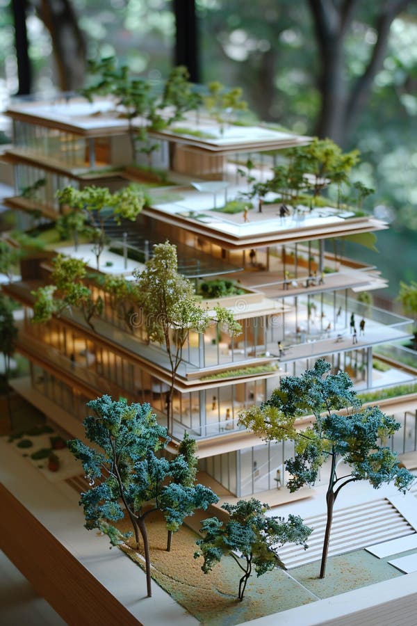 An Architectural Model of a Green Office Complex, Showcasing ...