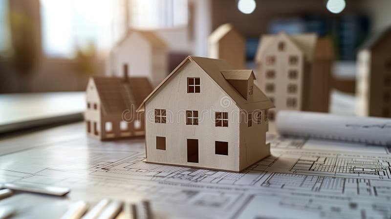 Architectural Model of the House, Placed on the Drawings. Drawings ...