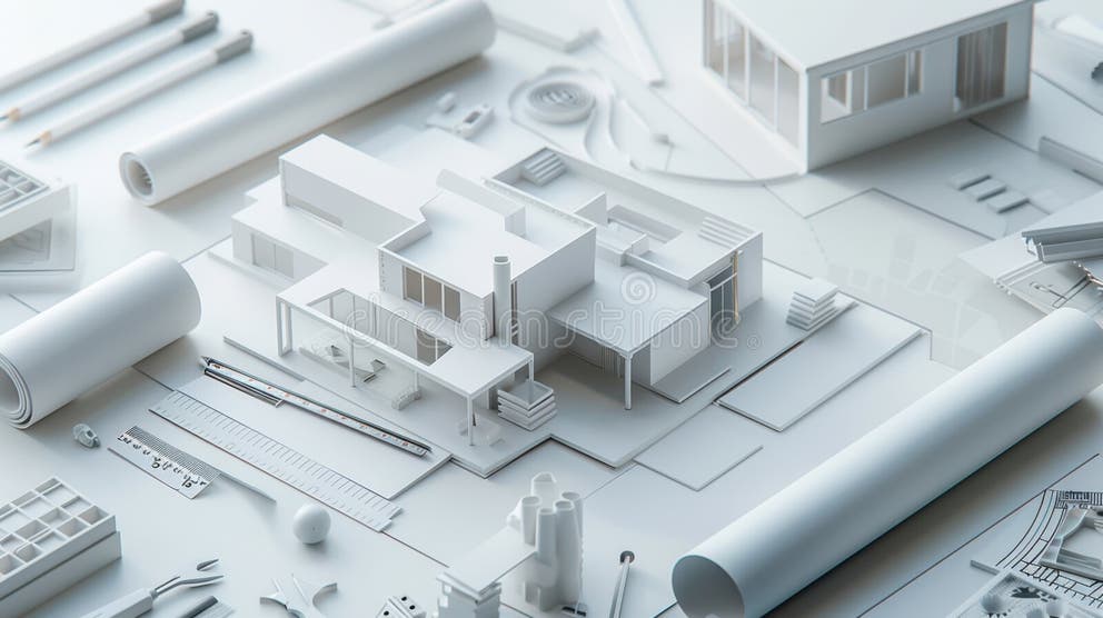 The Architectural Model Layout.AI Generated Image Stock Image - Image ...