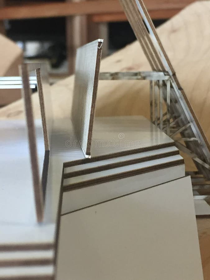 Architectural Model Made of Card Stock Illustration - Illustration of ...