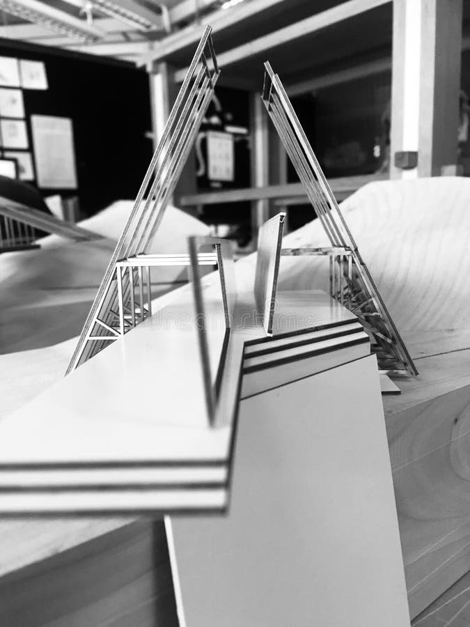 Architectural Model Made of Card Stock Illustration - Illustration of ...