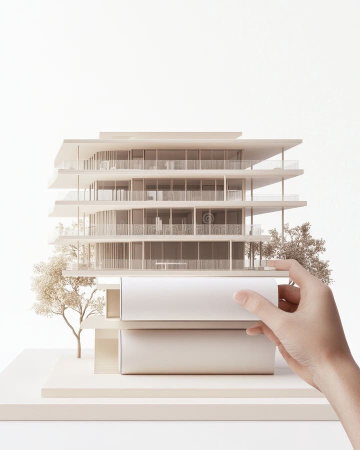 Architectural Model of Modern Apartment Building Stock Illustration ...