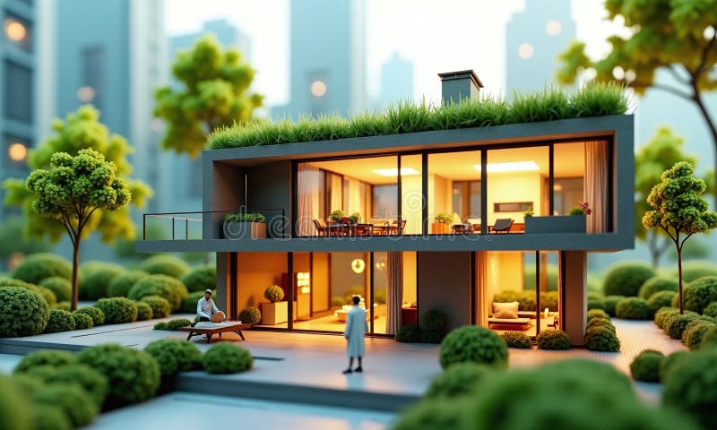 Architectural Model Modern Eco Friendly House Multi Level Stock ...