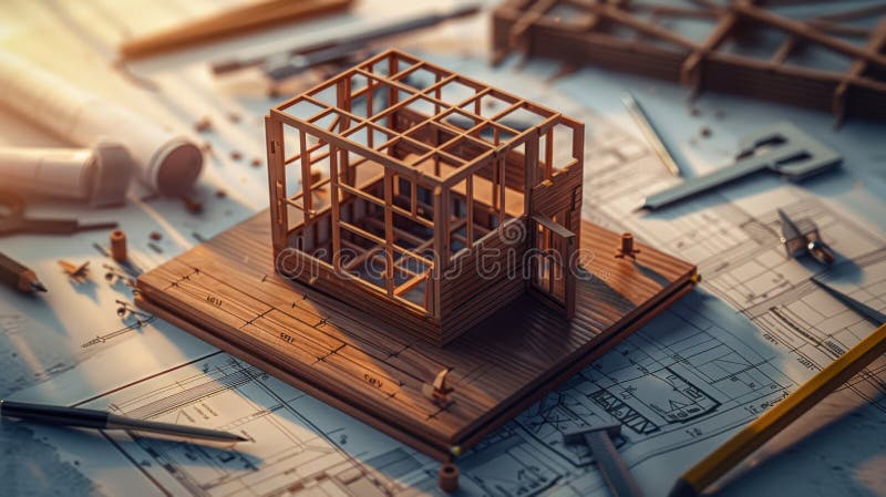 The Architectural Model Plans. AI Generated Stock Image - Image of ...