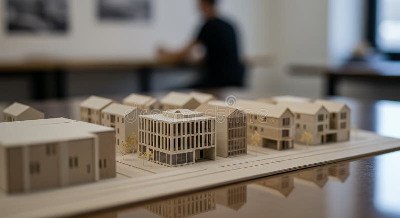 Architectural Model of Residential Development Stock Illustration ...