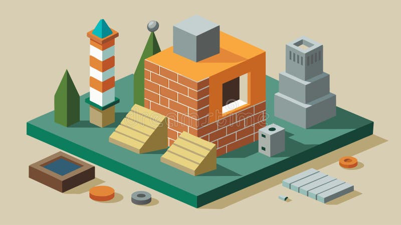 The Architectural Model Showcases a Diverse Array of Building Materials ...