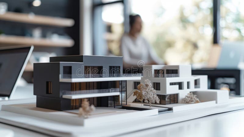 The Architectural Model on Table. AI Generated Stock Illustration ...