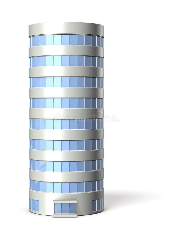 Architectural Models of Cylindrical Building. White Background. Stock ...