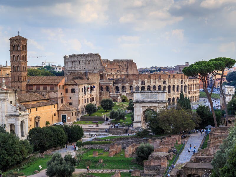 Architectural Monuments of the Roman Forum in Italy Stock Photo - Image ...