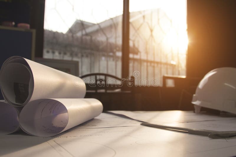 Architectural Office Desk Background Construction Project Ideas Concept ...