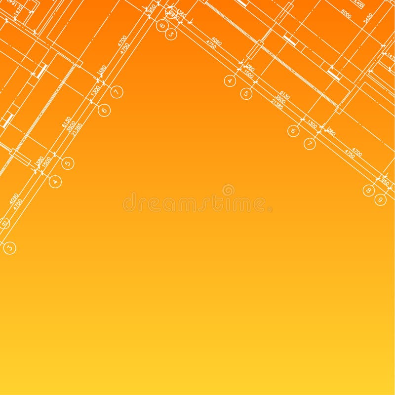 Architectural Orange Background Stock Vector - Illustration of detail ...