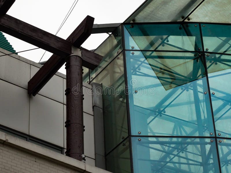 Architectural Outdoor Thick Glass Building Construction Stock Image ...