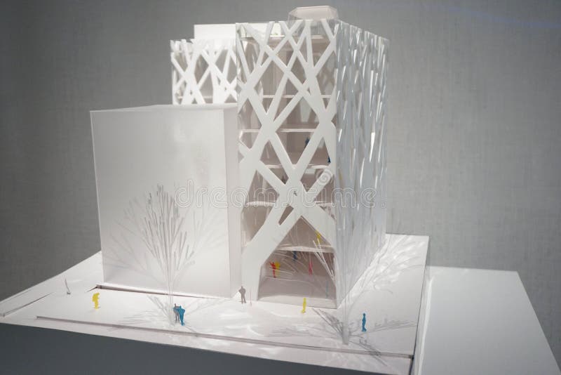 Architectural Paper Model on Display Stock Image - Image of frame ...