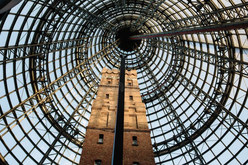 Architectural Pattern. Tower at Melbourne Central Shopping Mall. Stock ...