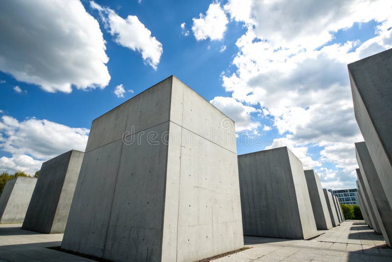 Geometric Cement Structures Against Blue Sky Stock Illustration ...