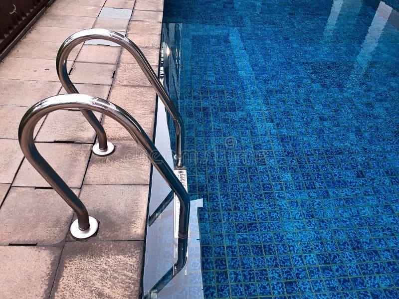 High Angle View of Swimming Pool at Villa in Indonesia Editorial ...