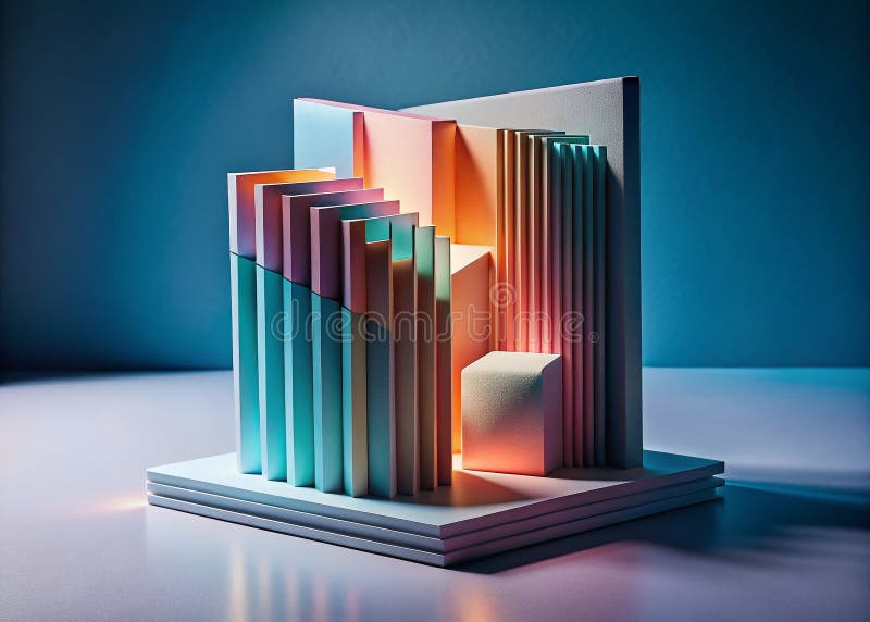Architectural Photography of a 3D Book Exploring Abstract Geometric ...