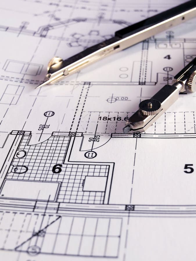 Architectural plan stock image. Image of business, draft - 7263793