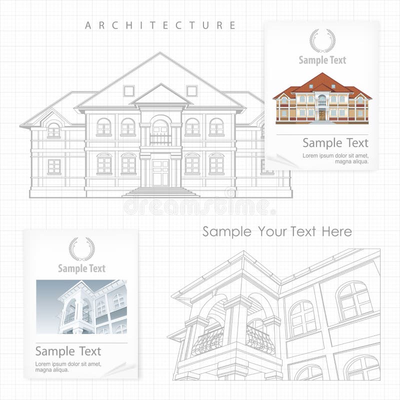 Architectural Plan of Building with Specification Stock Vector ...