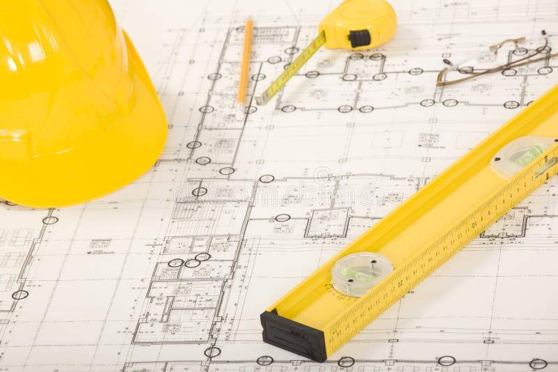 Architectural Plan Close Up Stock Image - Image of house, architect ...