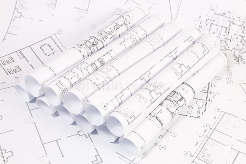 Architectural Plan. Engineering House Drawings and Blueprints. Stock ...