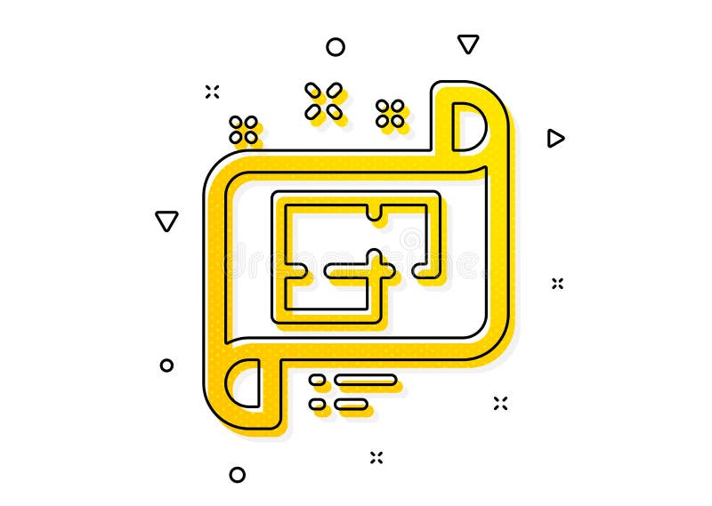 Architectural Plan Line Icon. Technical Project Sign. Continuous Line ...