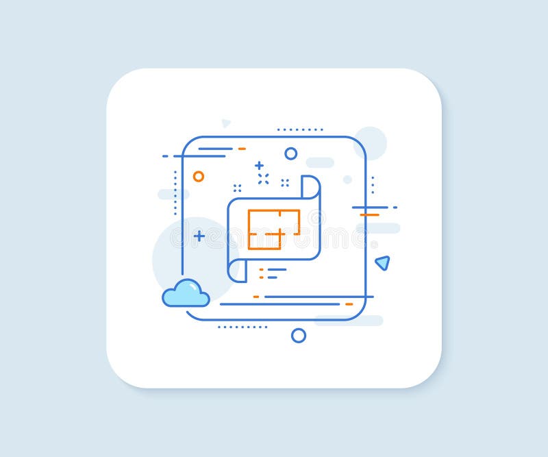 Architectural Plan Line Icon. Technical Project Sign. Vector Stock ...