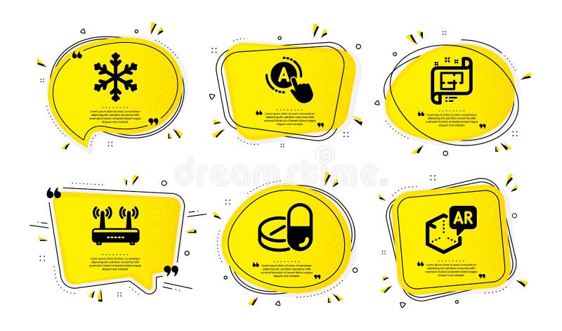 Architectural Plan, Medical Drugs and Wifi Icons Set. Snowflake, Ab ...