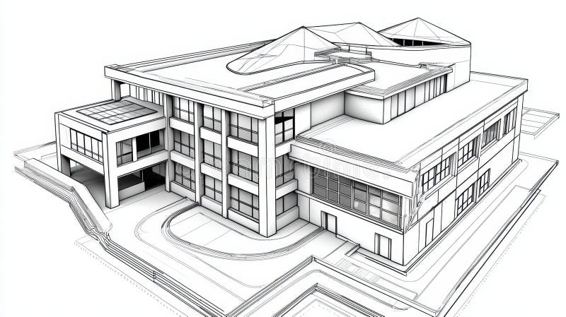 Architectural Plan of Modern Building with Detailed Layout and Design ...