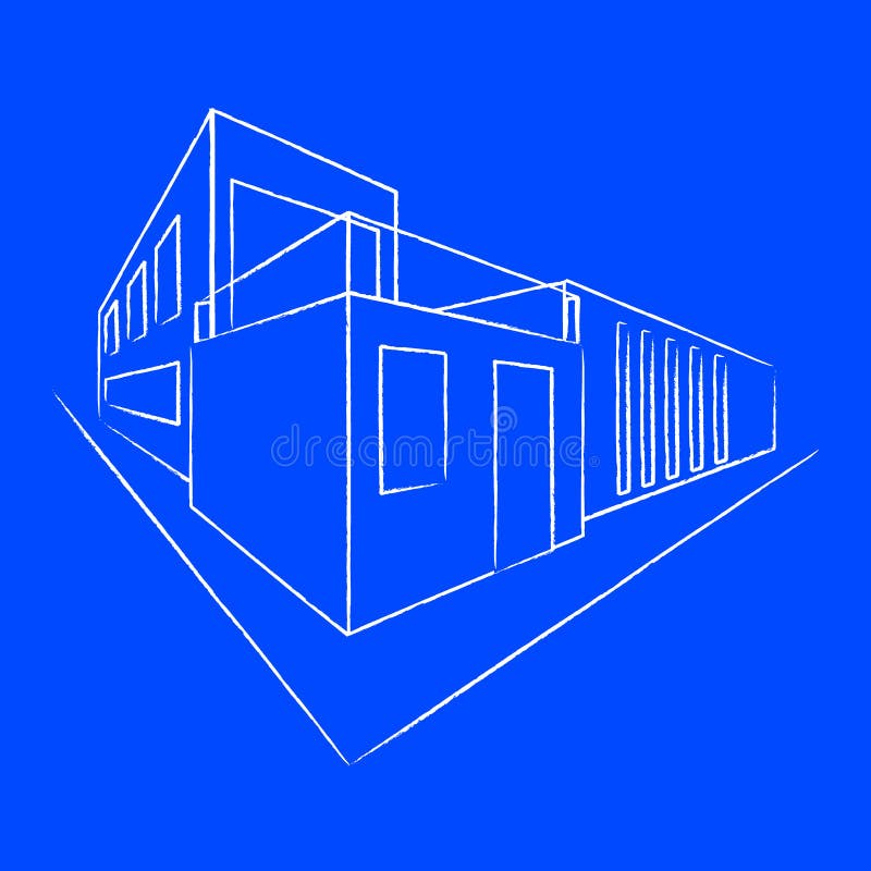 Architectural Plan of a Modern House. Construction Perspective ...