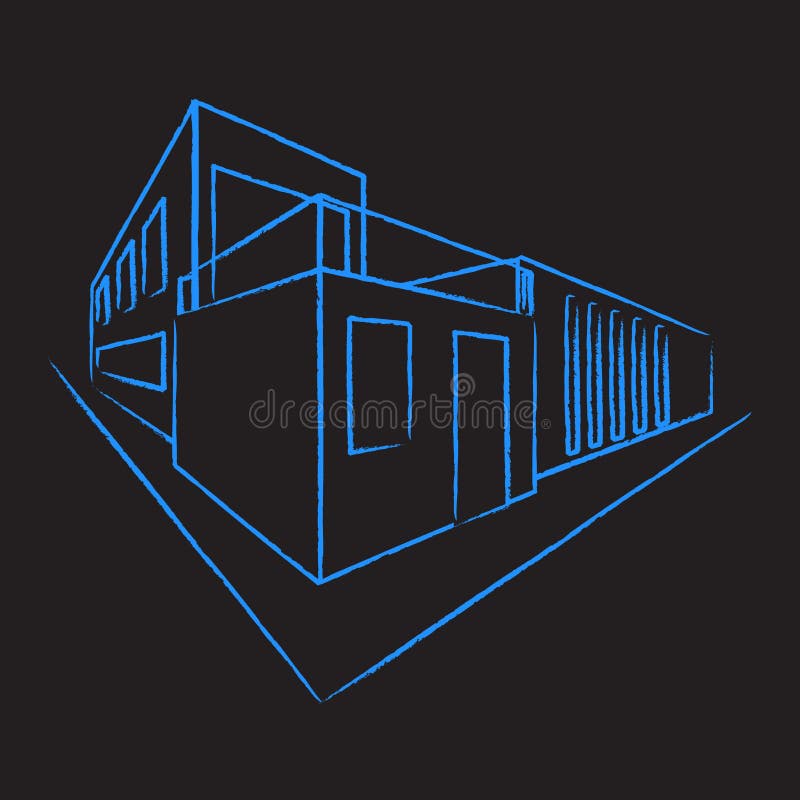 Architectural Plan of a Modern House. Construction Perspective ...