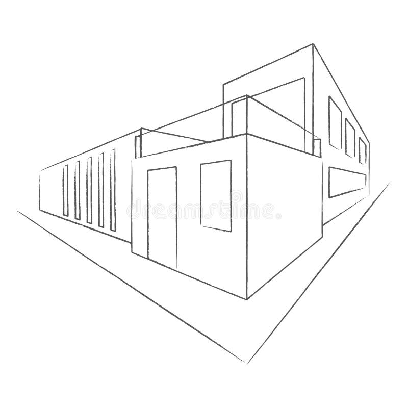 Architectural Plan of a Modern House. Construction Perspective ...