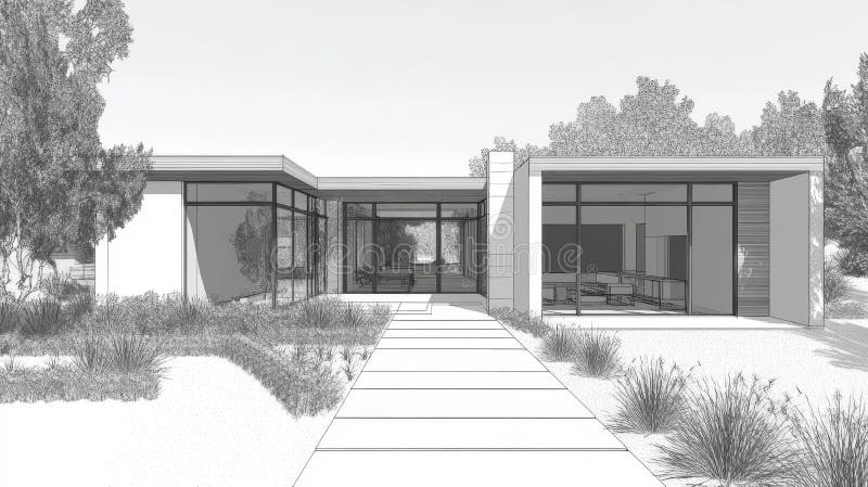 The Architectural Plan for a Modern, Rectangular Building Characterized ...