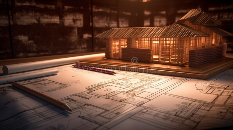 Architectural Plan, Technical Project Drawing. Generative Ai Stock ...