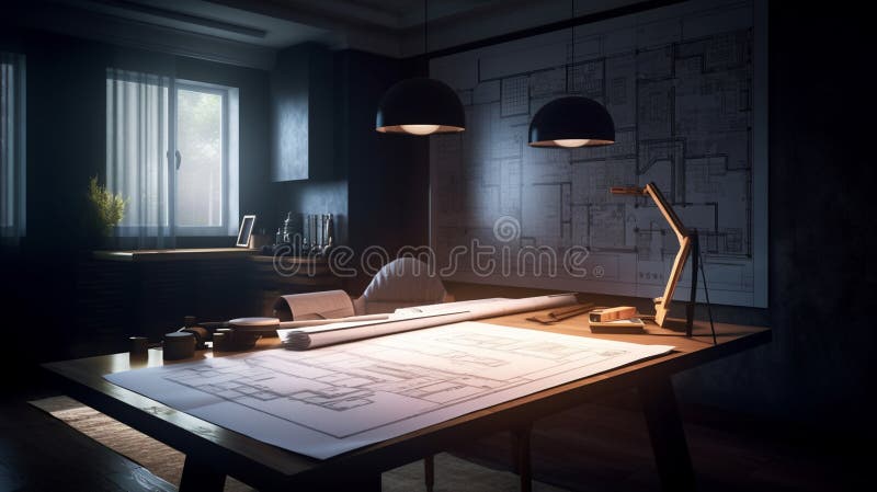 Architectural Plan, Technical Project Drawing. Generative Ai Stock ...