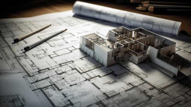 Architectural Plan, Technical Project Drawing. Generative Ai Stock ...