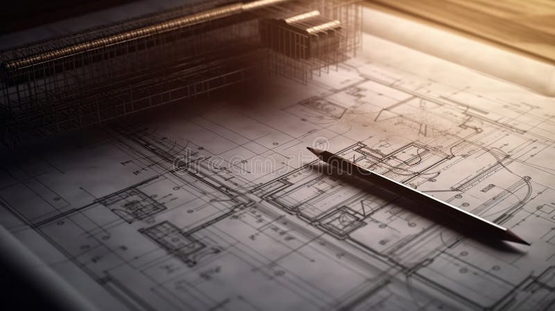 Architectural Plan, Technical Project Drawing. Generative Ai Stock ...