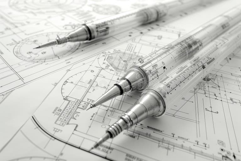Architectural Plan and Technical Project Drawing on Rolled Paper for ...