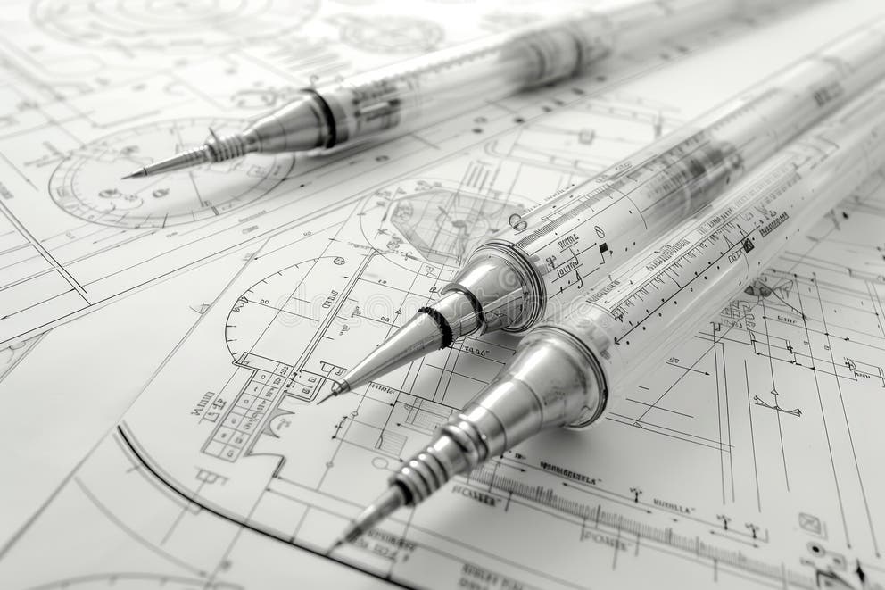 Architectural Plan and Technical Project Drawing on Rolled Paper for ...