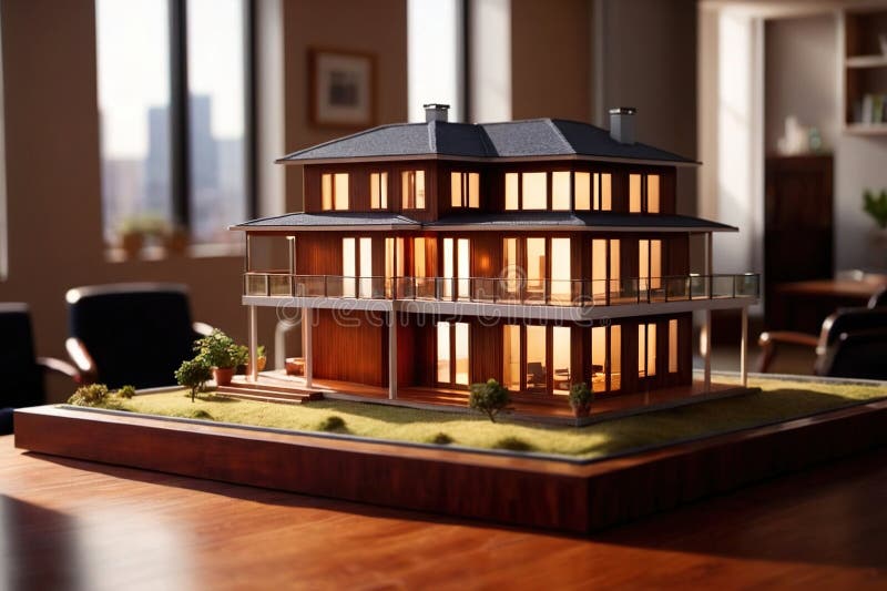 Architectural Planning and Design, Model of House on Table in Modern ...