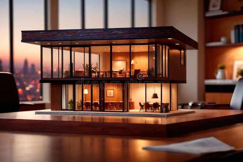 Architectural Planning and Design, Model of House on Table in Modern ...