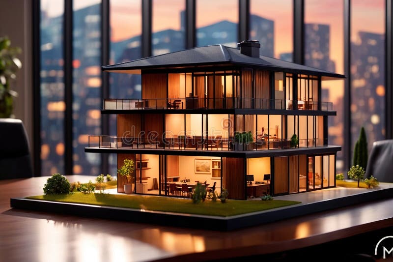 Architectural Planning and Design, Model of House on Table in Modern ...