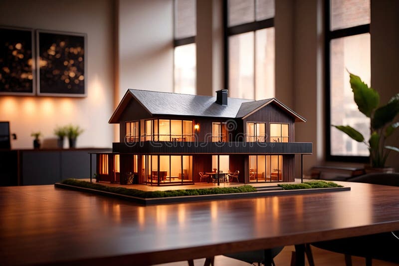 Architectural Planning and Design, Model of House on Table in Modern ...